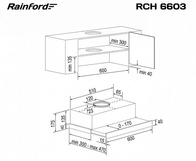 Купить Вытяжка RAINFORD RCH-6603 Inox по выгодной цене в интернет ...